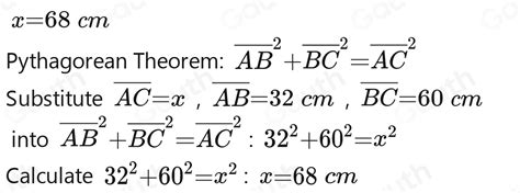 Solved Use Pythagoras Theorem To Work Out The Value Of X Not Drawn