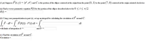 Solved 1 Pt Suppose X Y Ex Ey And C Is The Portion