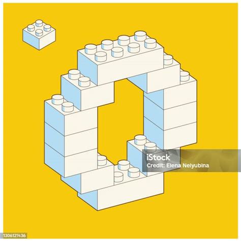 플라스틱 빌딩 블록에서 번호 0 흰색 배경에 고립 된 색깔의 벽돌 벡터 3d 그림입니다 블럭에 대한 스톡 벡터 아트 및 기타 이미지 Istock