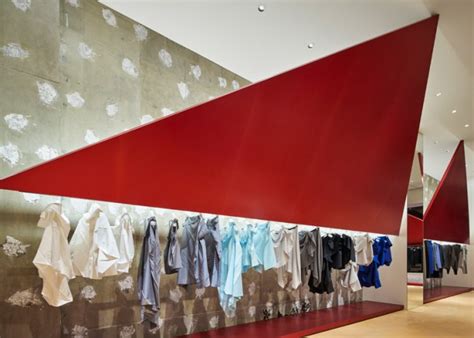 Tokujin Yoshioka Installs Red Triangles At Issey Miyake Store