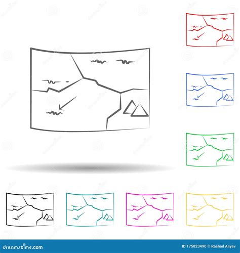 Desert Map Multi Color Set Icon Simple Thin Line Outline Vector Of Desert Icons For Ui And Ux