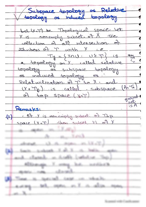 SOLUTION Subspace Topology Or Relative Topology Or Induced Topology Complete Solution And