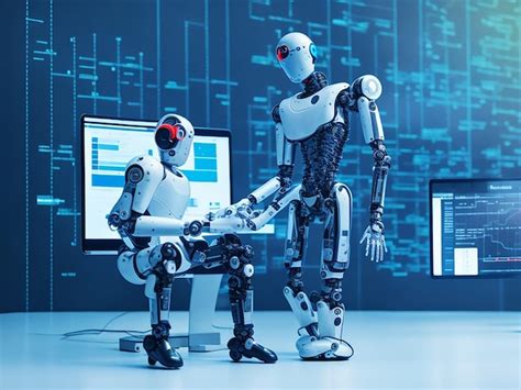 Premium Ai Image Automation Data Analytic With Robot And Digital Visualization For Big Data