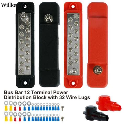 Power Distribution Block Bus Bar For Boat 2pcs 12 Way Bus Bar Terminal