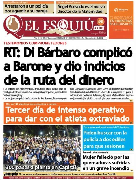 Periódico El Esquiu Argentina Periódicos De Argentina Edición De