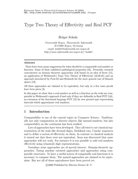 Pdf Type Two Theory Of Effectivity And Real Pcf