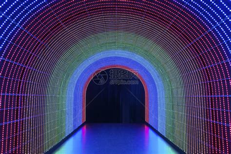 彩虹led灯隧道插画图片下载 正版图片503297875 摄图网
