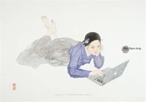 김현정화가 김현정작가 내숭이야기 내숭시리즈 한국화 동양화 인물화 수묵담채화 한복그림 네이버 블로그