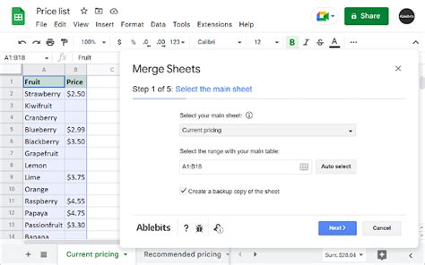 Merge Sheets Google Workspace Marketplace