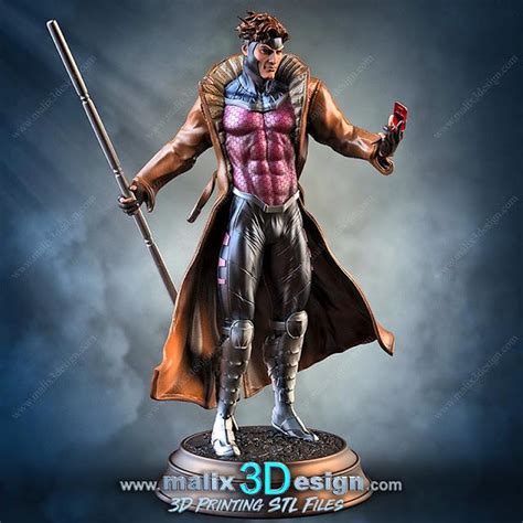 Gambit Fan Art 3d Printed Figure 27 Cm Resin Model X Men