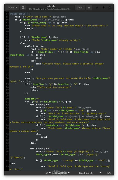Database Management System Using Bash Scripting مستقل