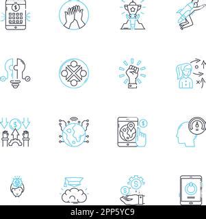 KPI Key Performance Indicators Icon Set avec l évaluation la