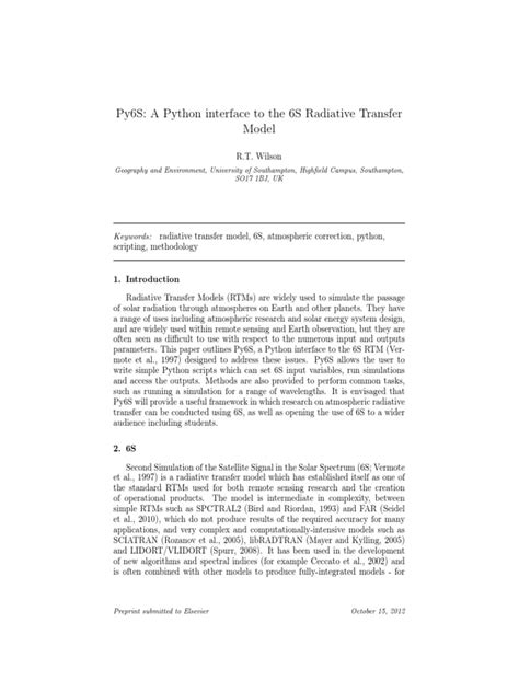 wilson r t py6s a python interface to the 6s radiative transfer