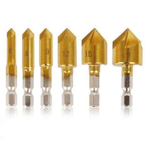 TUNGFULL 6 19mm Woodworking Chamferer 5 Edged Blade Chamfering Cutter Woodworking Chamfering