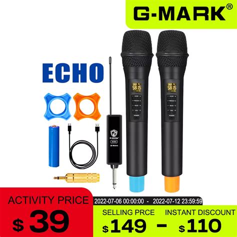 Echo Wireless Microphone G Mark X Handheld Mic Lithium Battery Metal Body For Karaoke