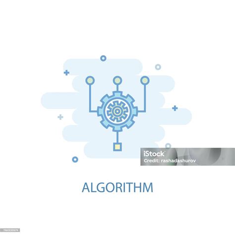 알고리즘 라인 트렌디 아이콘입니다 간단한 선 컬러 일러스트 빅 데이터 세트에서 알고리즘 기호 플랫 디자인입니다 Ui Ux에