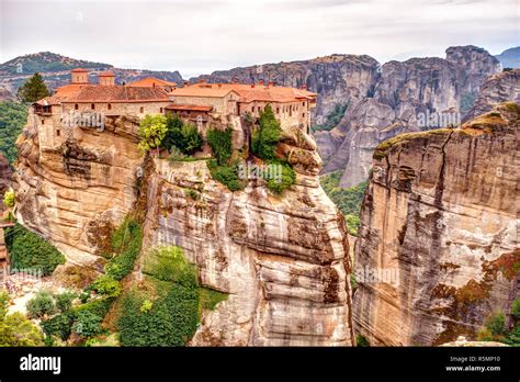 Landscape View Of The Amazing Rock Formations And Monasteries In