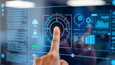 Touchscreen Interface Modern Digital Technology Interaction Generative Ai Stock Illustration