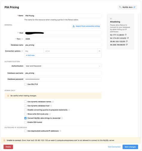 Difficulty Connecting Mysql Database Host Not