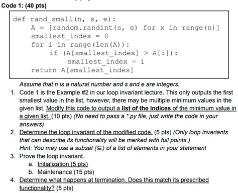 Solved “`python Import Random Def Randsmalln S E A Random