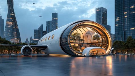 Modern Architectural Design Featuring Futuristic Building Resembling
