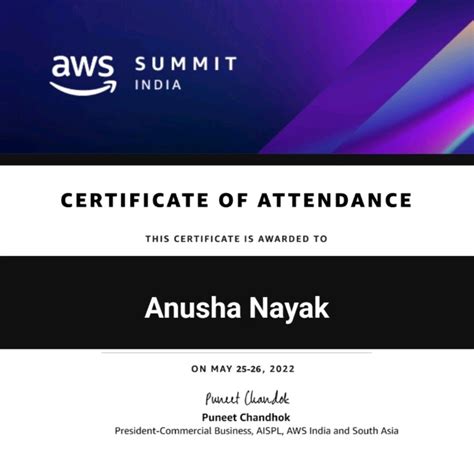 Anusha Nayak On Linkedin Cloud Aws Awstraining