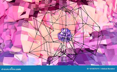 Soft Geometric Low Poly Motion Background With Pure Blue Red Polygons Abstract Simple Blue Red