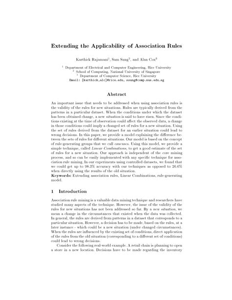 Pdf Extending The Applicability Of Association Rules