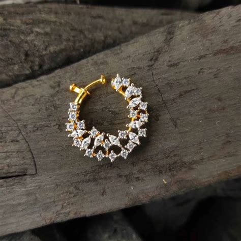 Glossy Metal Alloy American Diamond Nose Ring Packaging Type Box At