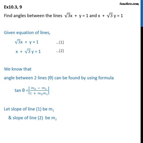 Ex 93 8 Chapter 10 Class 11 Find Angles Between Ex 93