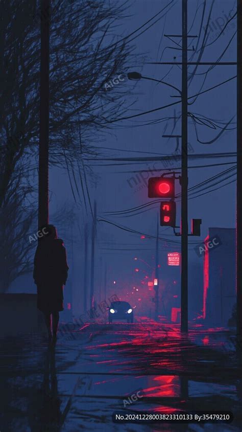 Ai创作图路灯下的人 昏暗的街头 夜雨赶路的女人 孤独背影插画 孤独的灵魂插画 雨夜行人与车辆 路灯下的人影 日落街道插画 等待红路灯 孤独的行人 雨天昏暗压抑 街道昏黄 冬天夜归人 赛博朋克