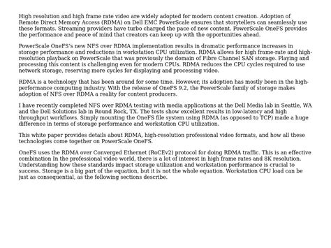 Using Nfs Over Rdma For Media Creation Workflows Powerscale Onefs