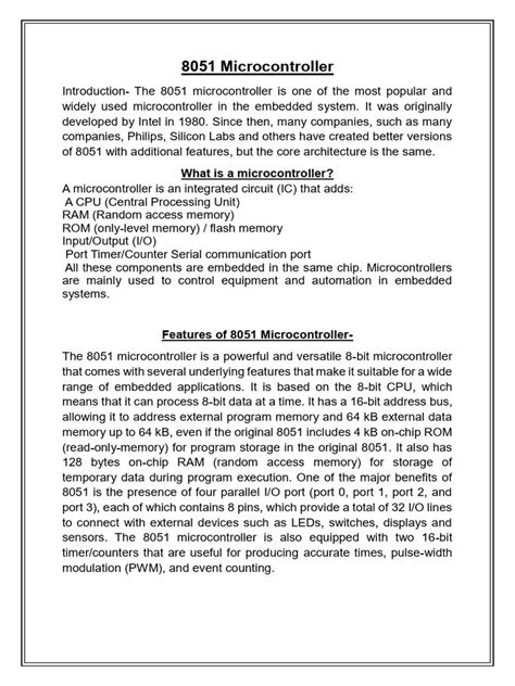 8051 Microcontroller Minor Project Pdf Pdf Microcontroller Random Access Memory