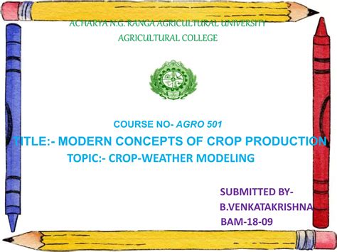 Crop Weather Modeling Pptx Agriculture Industries