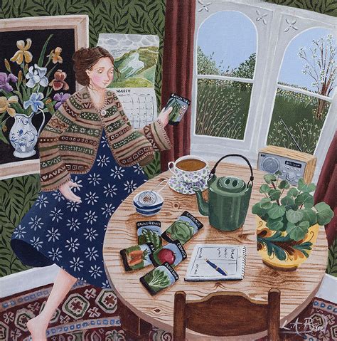 Planning The Veg Patch Lucy Almey Bird Art