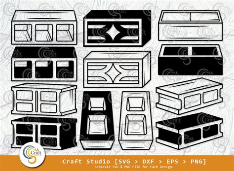 Cinder Block Silhouette Cinder Block Svg Building Blocks Etsy