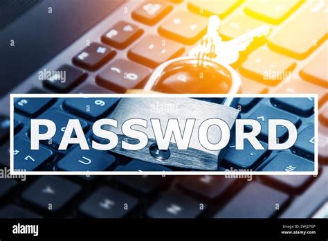 Padlock And Laptop Computer With Password Field Concepts Of