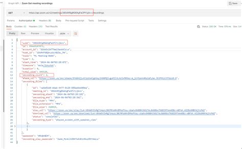 how the meeting recordings api gets all the data api and webhooks