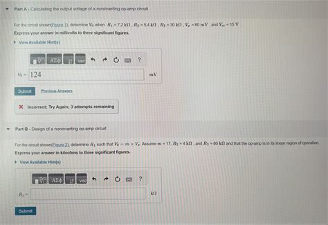 solved part a ﻿calculating the output voltage of a