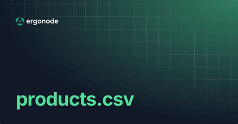 Products Csv Ergonode Docs
