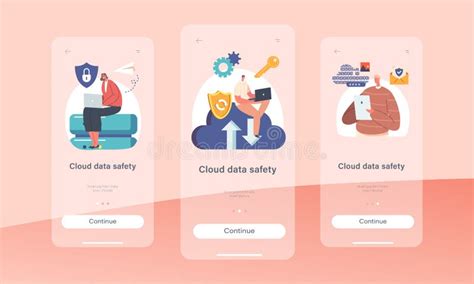 Cloud Data Safety Mobile App Page Onboard Screen Template People Work