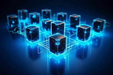premium photo blockchain technology represented by interconnected blocks