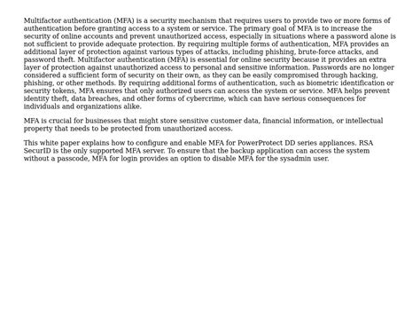 Overview Powerprotect Appliances Configuring And Enabling Multifactor Authentication For