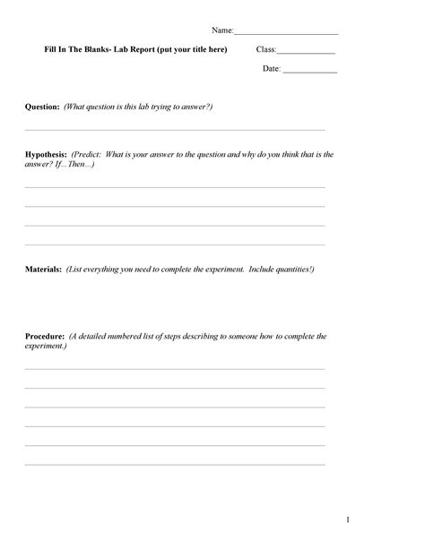 Lab Procedure Template PDF Template