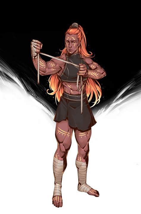 Fire Genasi Pugilist Pugilist Pathfinder Character Dnd Characters