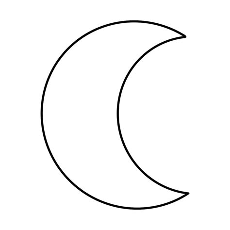 Crescent Moon Outline Png Commercial Stencil Template Digital