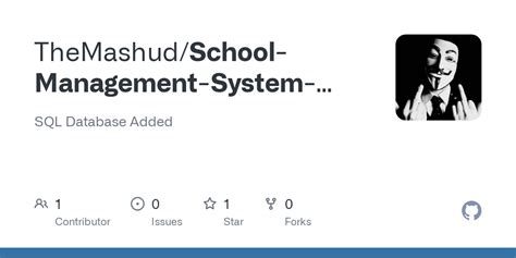 Github Themashudschool Management System Python And Sql Sql Database Added