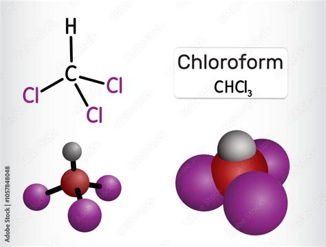 Chloroform Or Trichloromethane Molecule Anesthetic Euphoriant Anxiolytic And Sedative