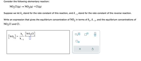 Solved Consider the following elementary reaction: | Chegg.com