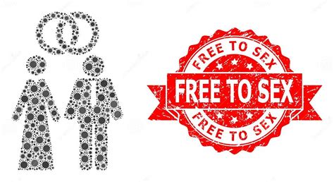 Textured Free To Sex Seal And Virus Mosaic Marriage Persons Stock Vector Illustration Of